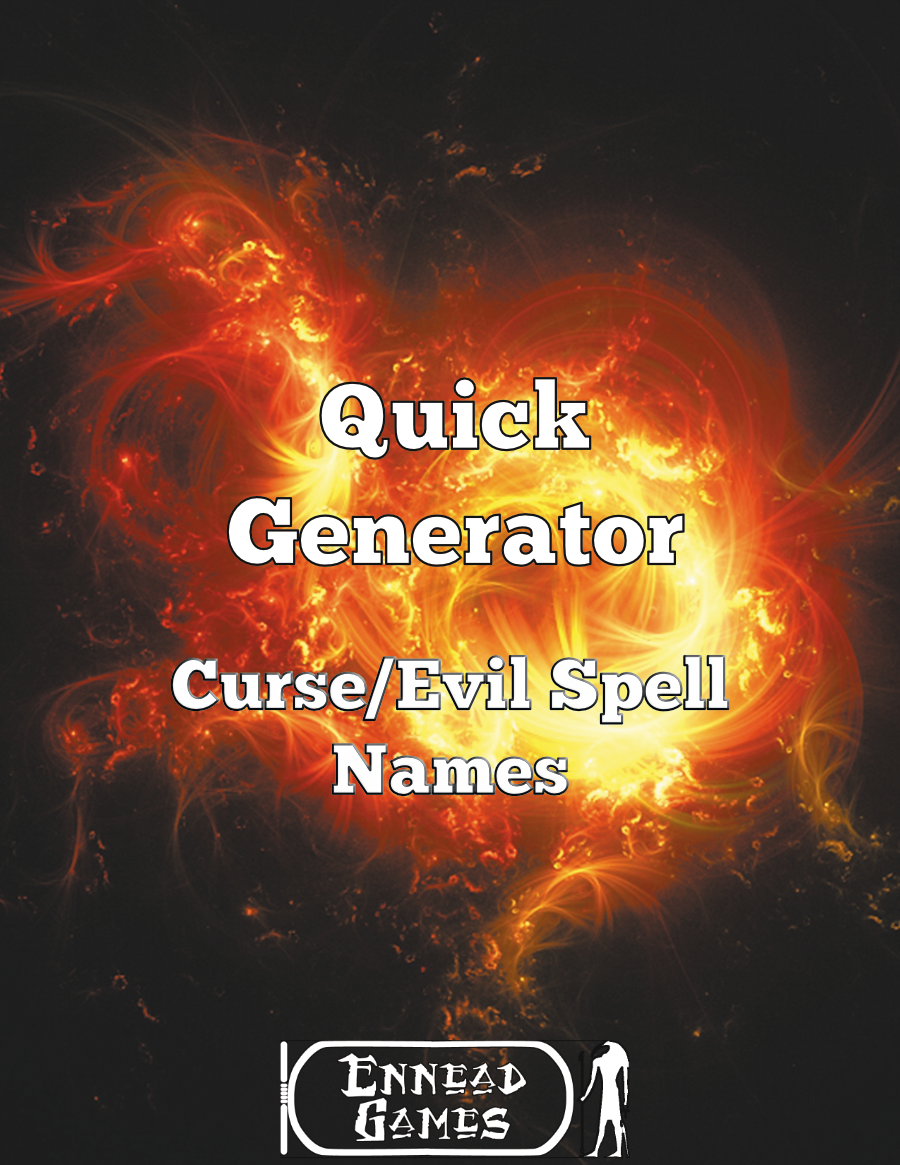 [PDF] Quick Generator Curse/Evil Spell Names - Ennead Games